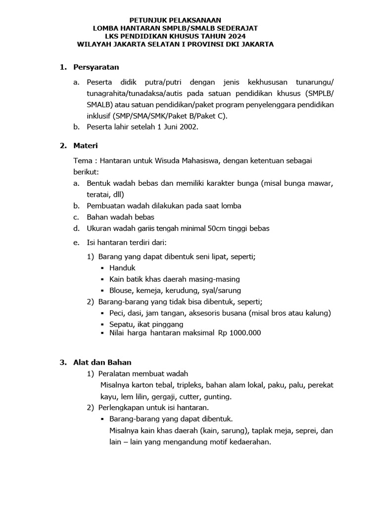 Juknis Petunjuk Pelaksanaan Hantaran | PDF | Gaya Hidup