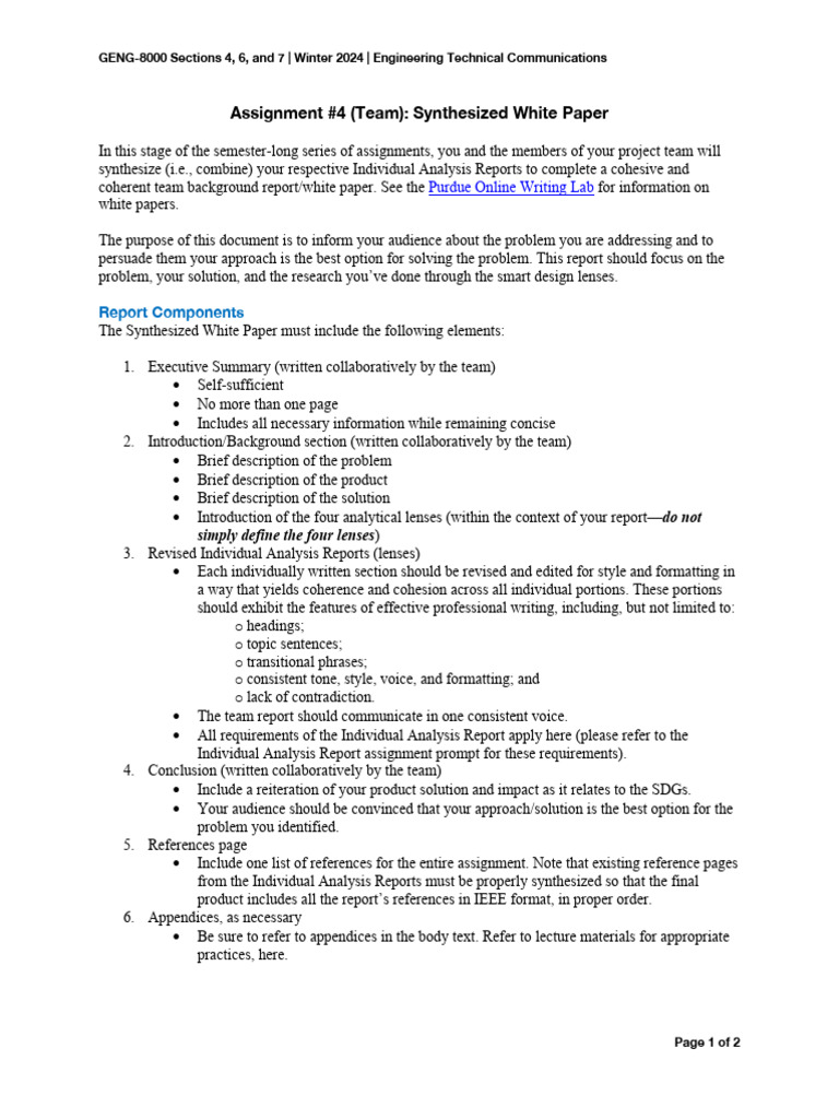 Assignment 4 Synthesized Whitepaper W24 | PDF | Technical Communication | Communication