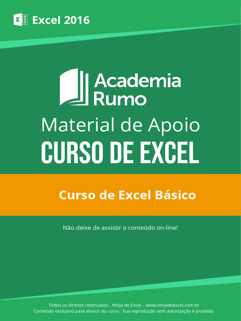 Curso de Excel Básico | PDF | Microsoft Excel | Janela (informática)