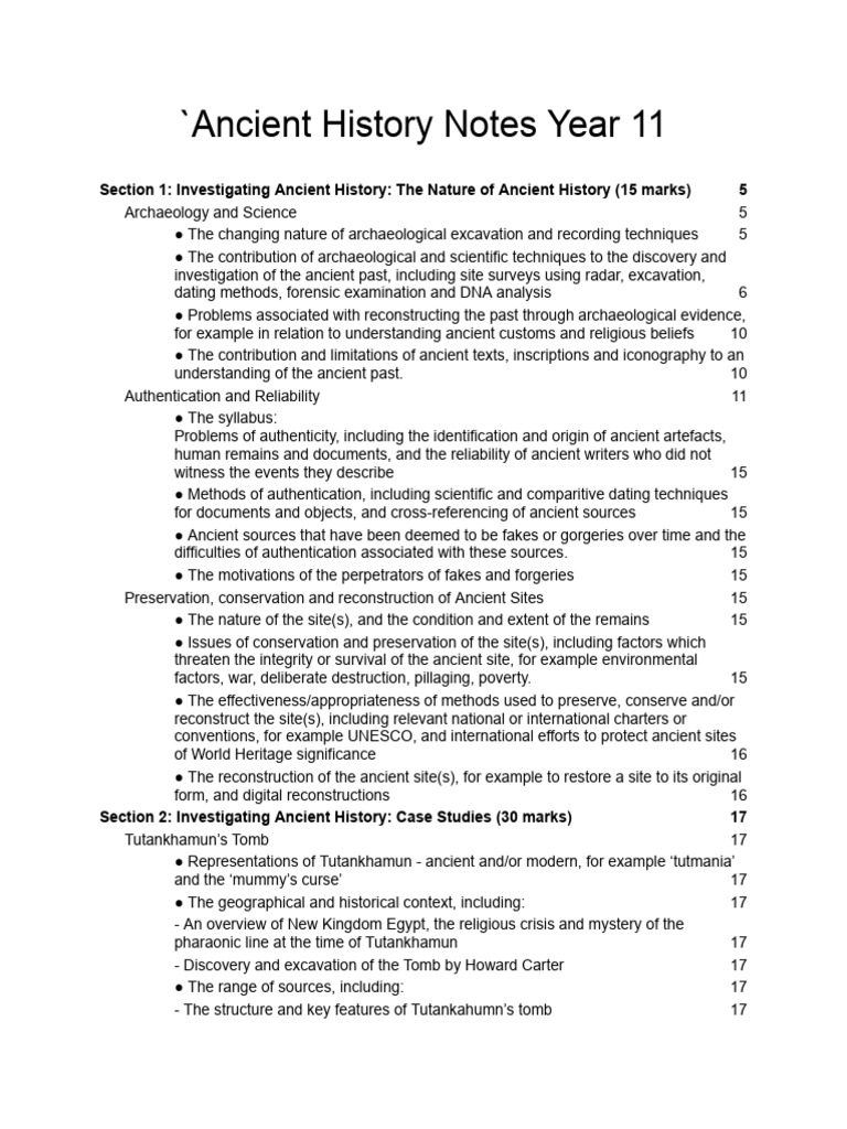 Ancient History - Notes | PDF | Archaeology | Geophysical Survey ...