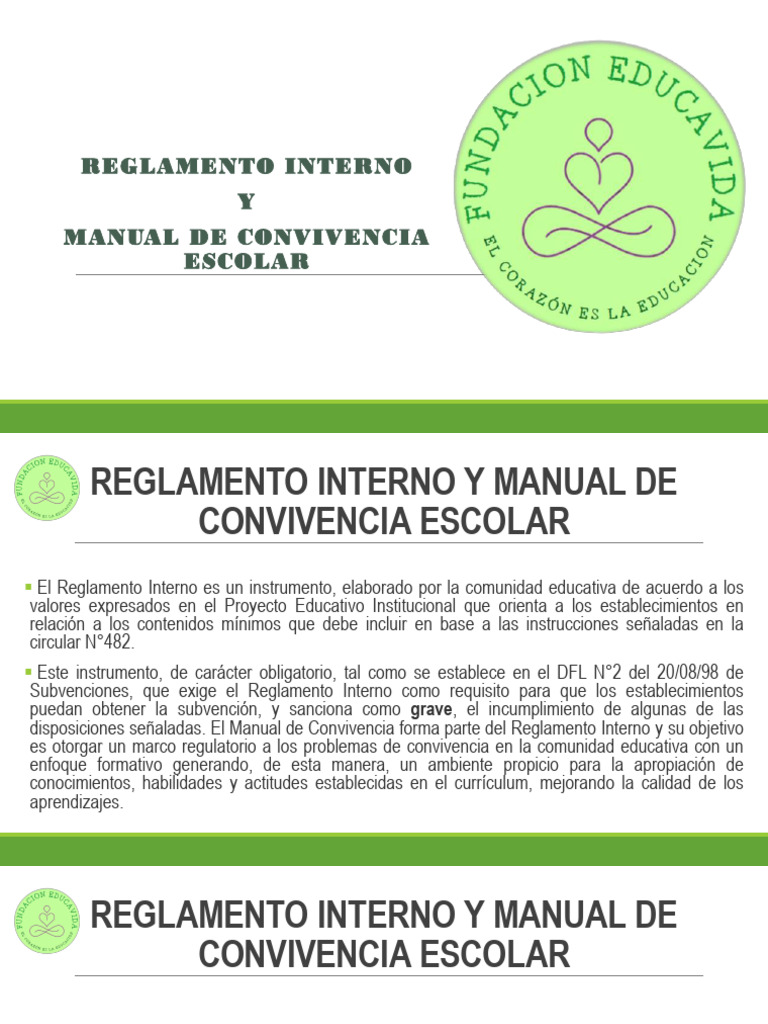 Reglamento Interno y Manual de Convivencia Escolar | PDF | Regulación | Plan de estudios
