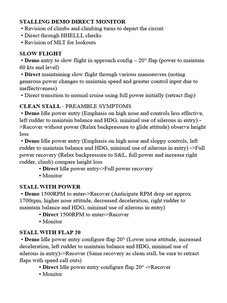Stall and Slow Flight Training Guide | PDF | Flap (Aeronautics) | Aileron