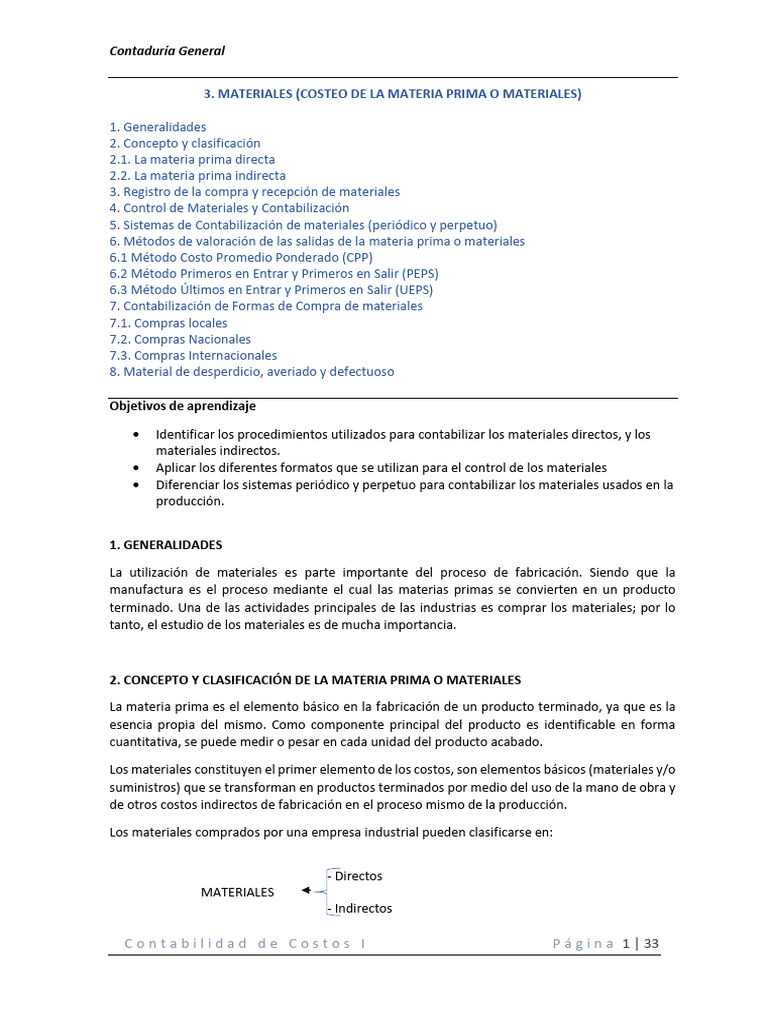 Tema 3 - MATERIALES | PDF | Contabilidad | Business