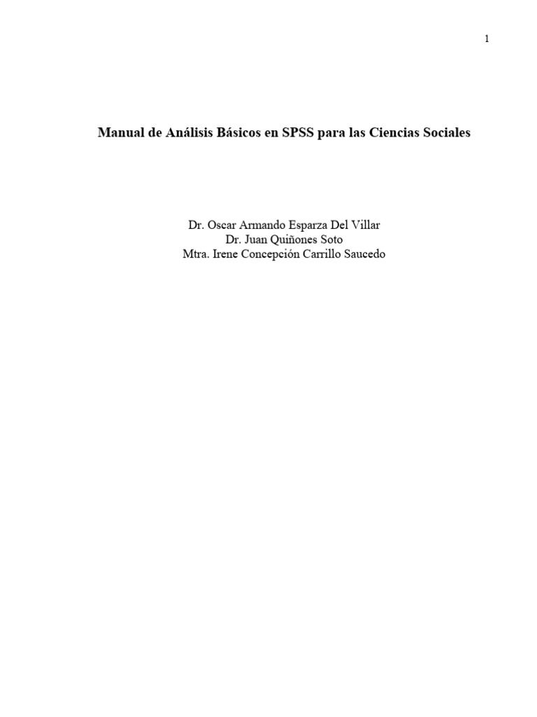 MANUAL SPSS-Dr. Óscar Armando Esparza Del Villar | PDF | Spss | Análisis de variación