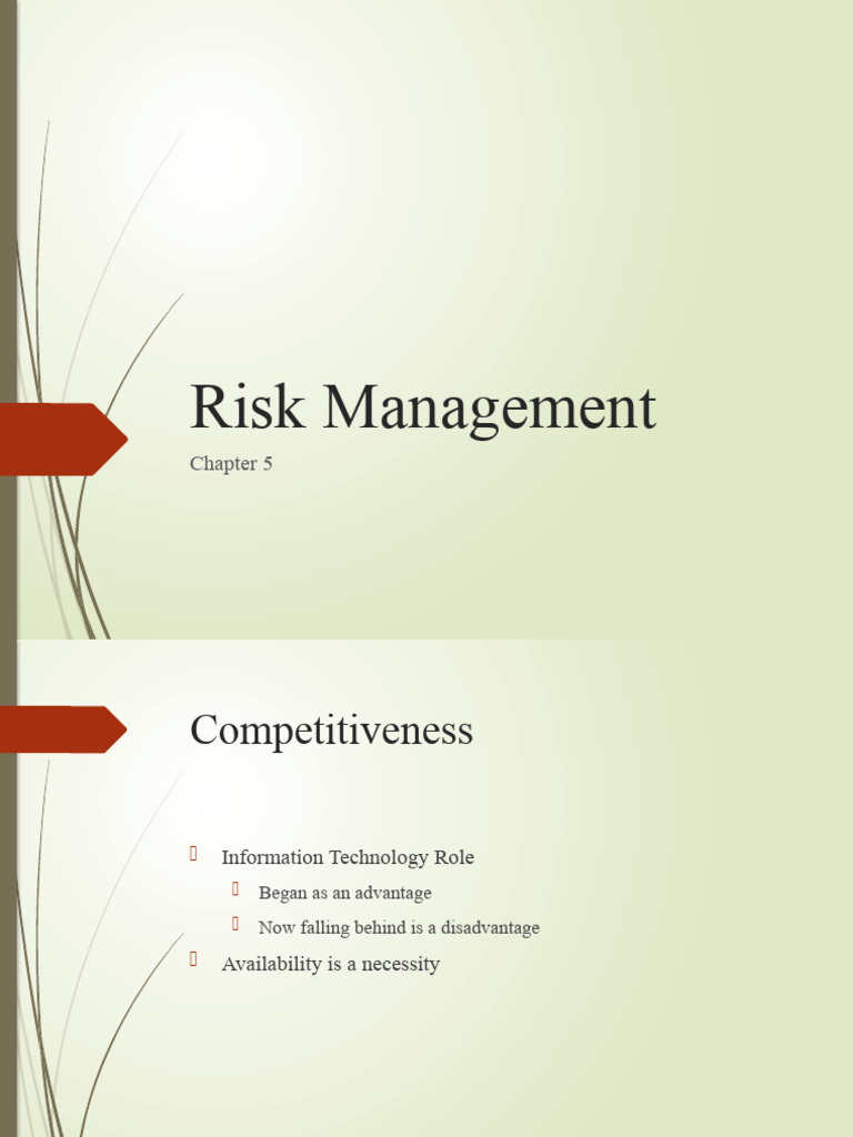 3600 Lecture6 Risk Management | Download Free PDF | Vulnerability (Computing) | Risk