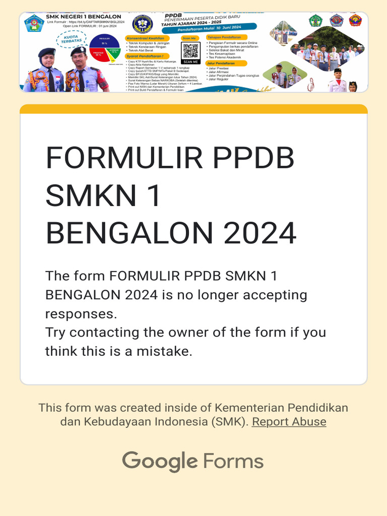 Formulir PPDB SMKN 1 Bengalon 2024 | PDF