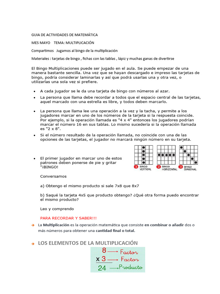 GUIA DE ACTIVIDADES DE MATEMÁTICA Mayo | Descargar gratis PDF ...