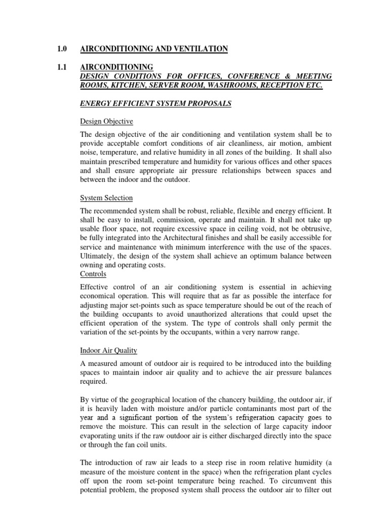 HVAC Design Proposals | PDF | Air Conditioning | Engineering Thermodynamics
