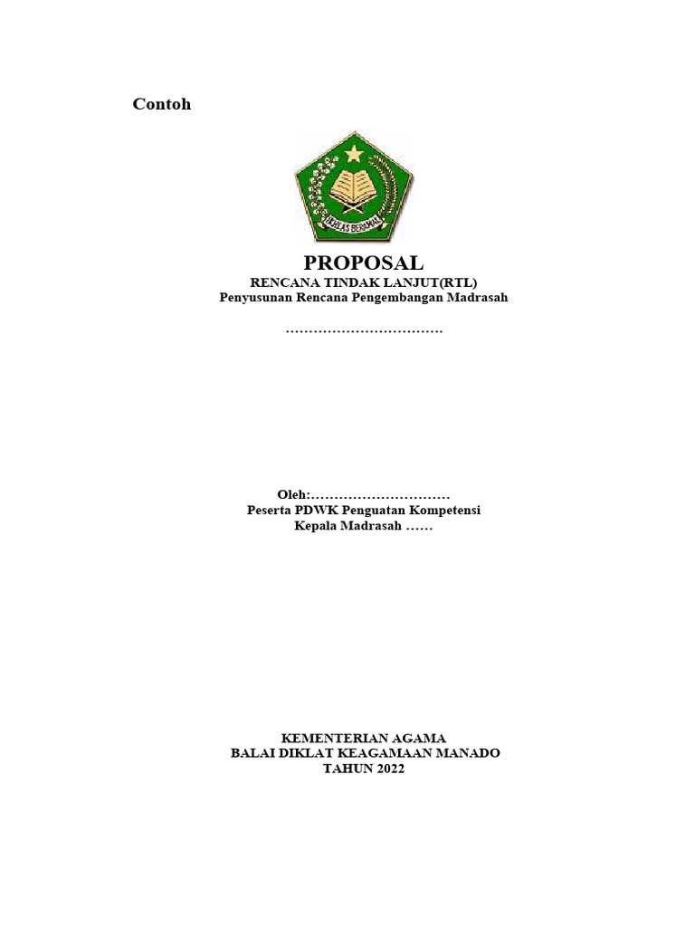 Contoh PROPOSAL RTL 2 (1) 1 | PDF | Karier & Perkembangan