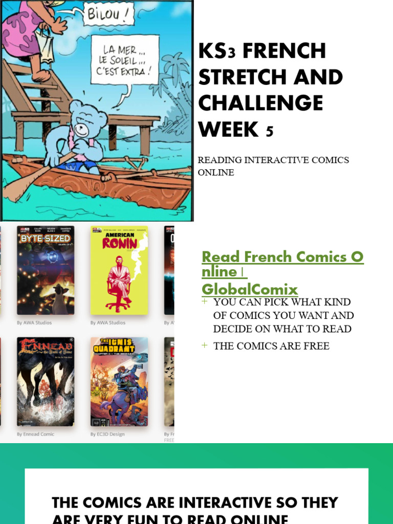 KS3 French Interactive Comics Guide | PDF