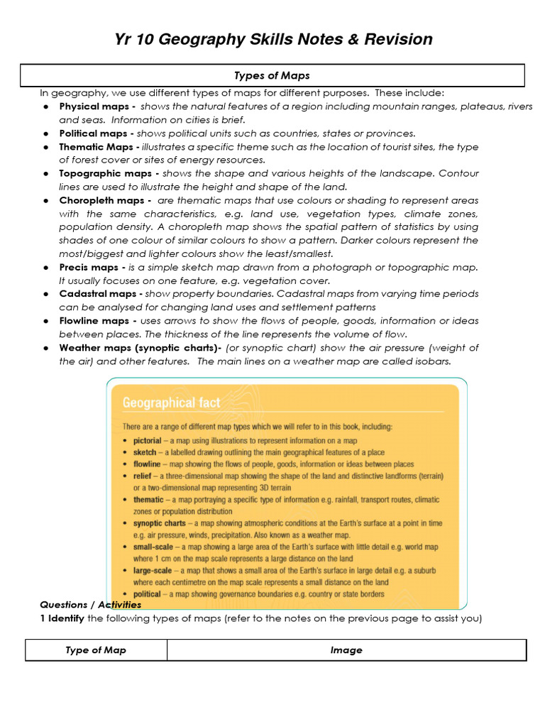 Yr 10 Geography Skills Notes & Revision | PDF | Longitude | Latitude