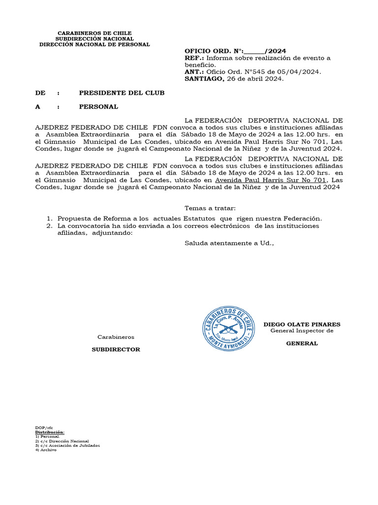 Oficio-Memo-Carta (Formato Oficial Rafc) | PDF