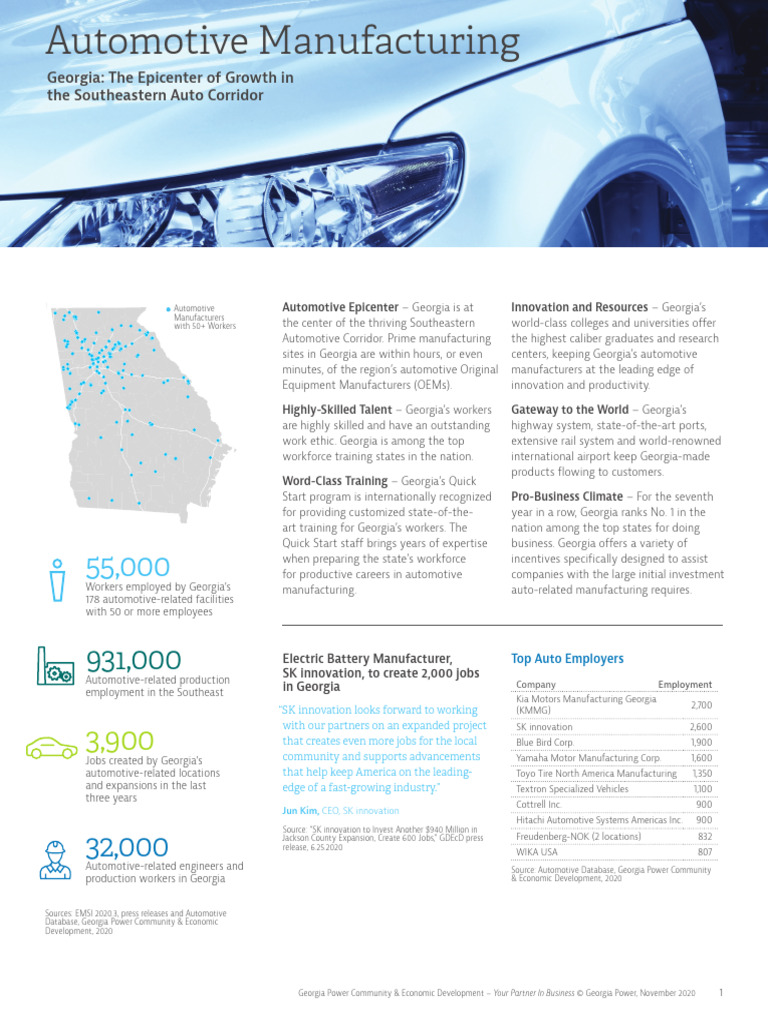 Georgia's Automotive Growth Hub | PDF | Southeastern United States ...
