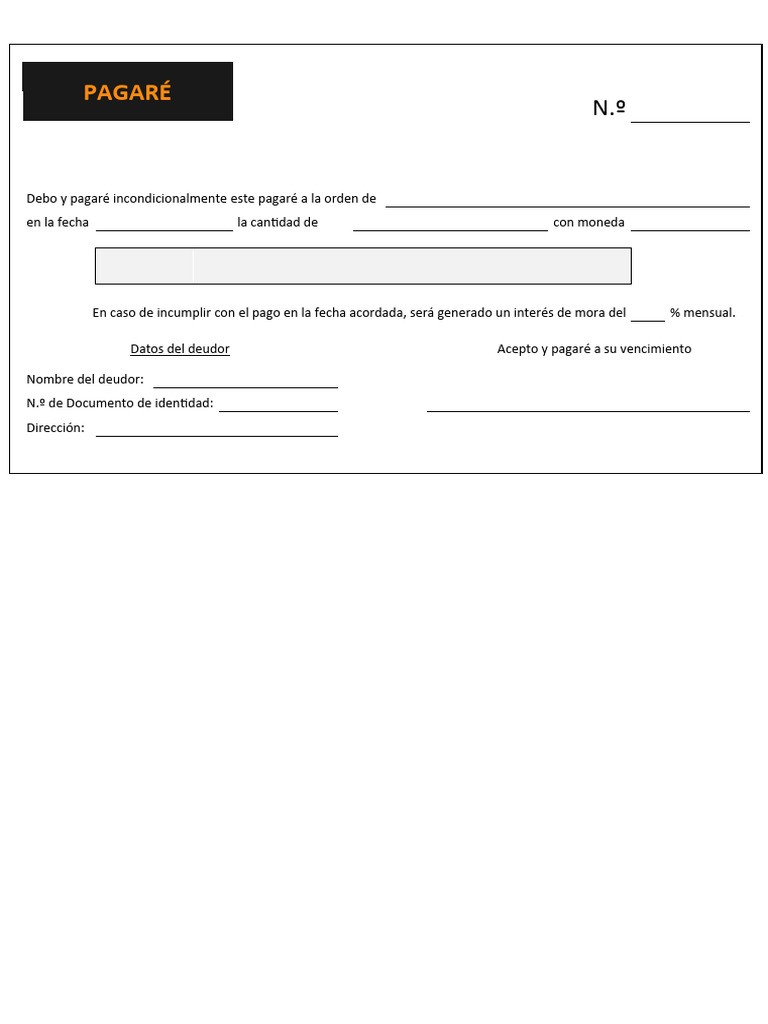 Formato Pagare Para Imprimir Mexico Pdf