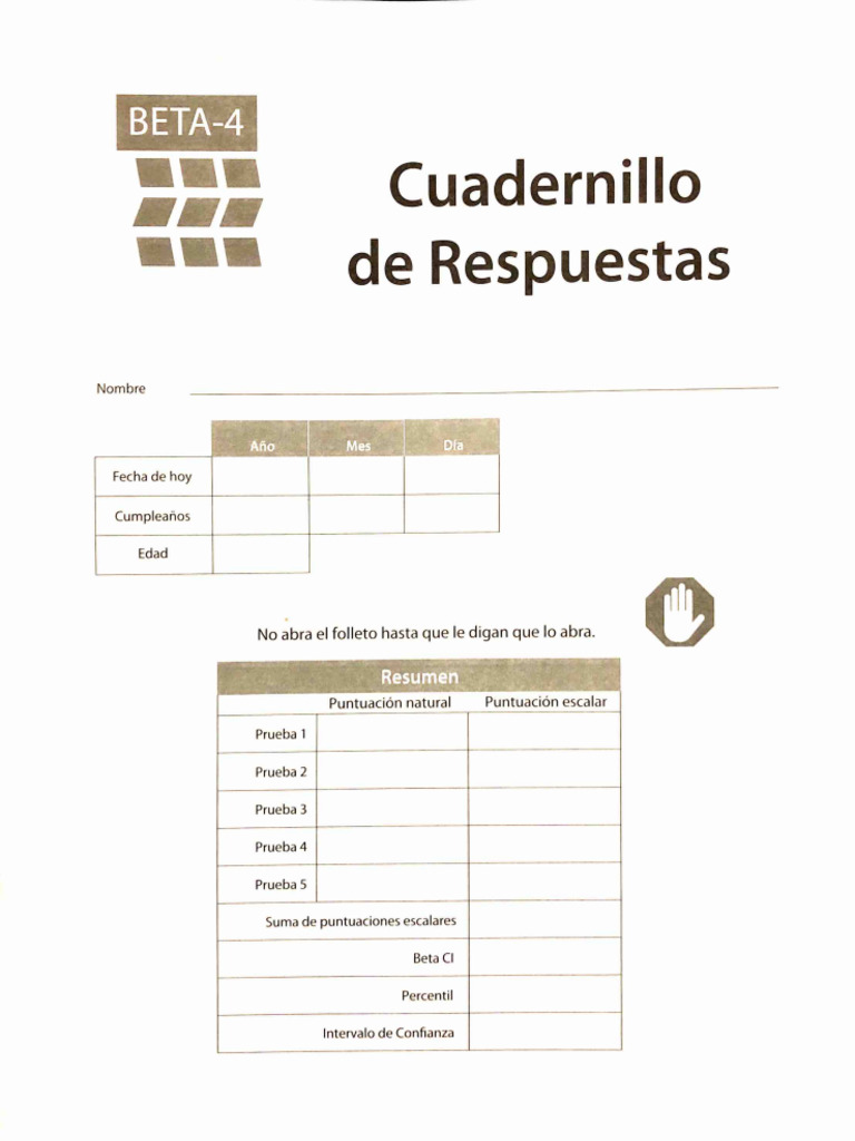 BETA-4 Cuadernillo | PDF