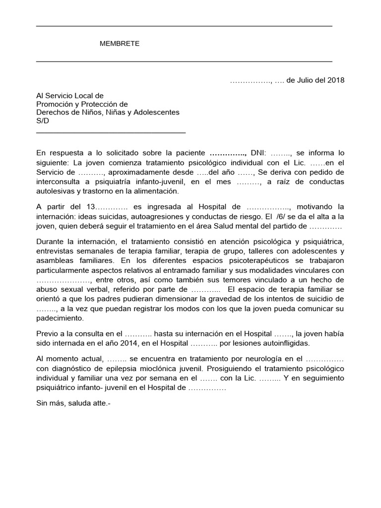 Informe Ejem | PDF | Relaciones personales, crianza y desarrollo personal | Salud y bienestar