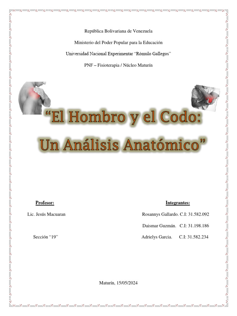 Anatomia del Hombro y Codo. Sección 19 | PDF | Codo | Hombro