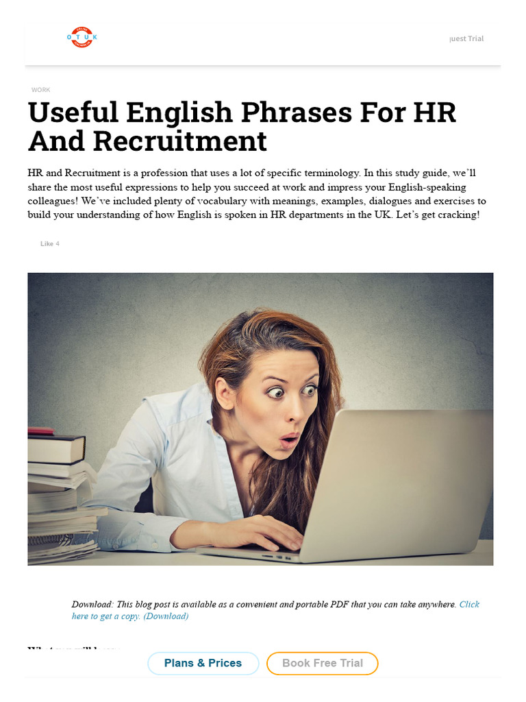 Essential HR Vocabulary and Phrases | PDF | Employment | Mergers And ...