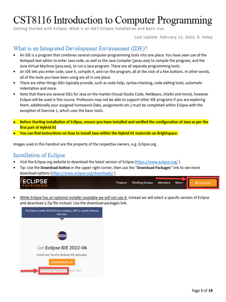 01 Getting Started With Eclipse (Sep 2023 Update) | PDF | Eclipse ... 01 Getting Started With Eclipse (Sep 2023 Update) | PDF | Eclipse ...