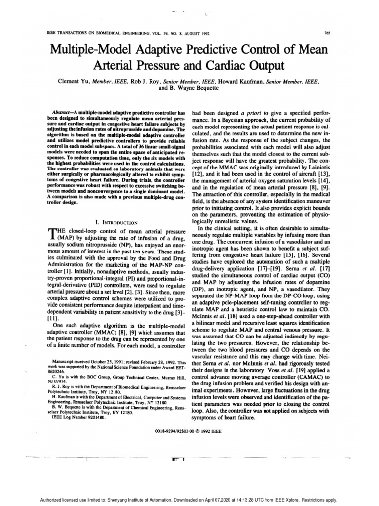 Multi-Model Adaptive MPC | PDF | Business | Technology & Engineering