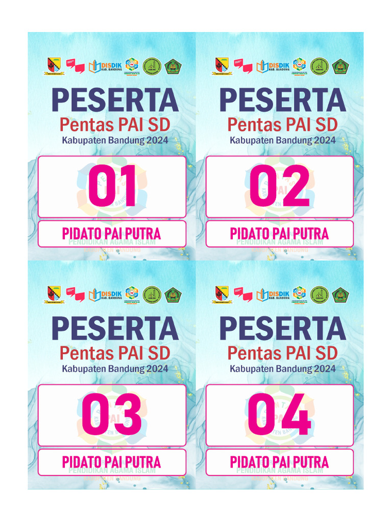 Pidato Pai Putra 2024 - Kartu Peserta (Ukuran 9x13) | PDF