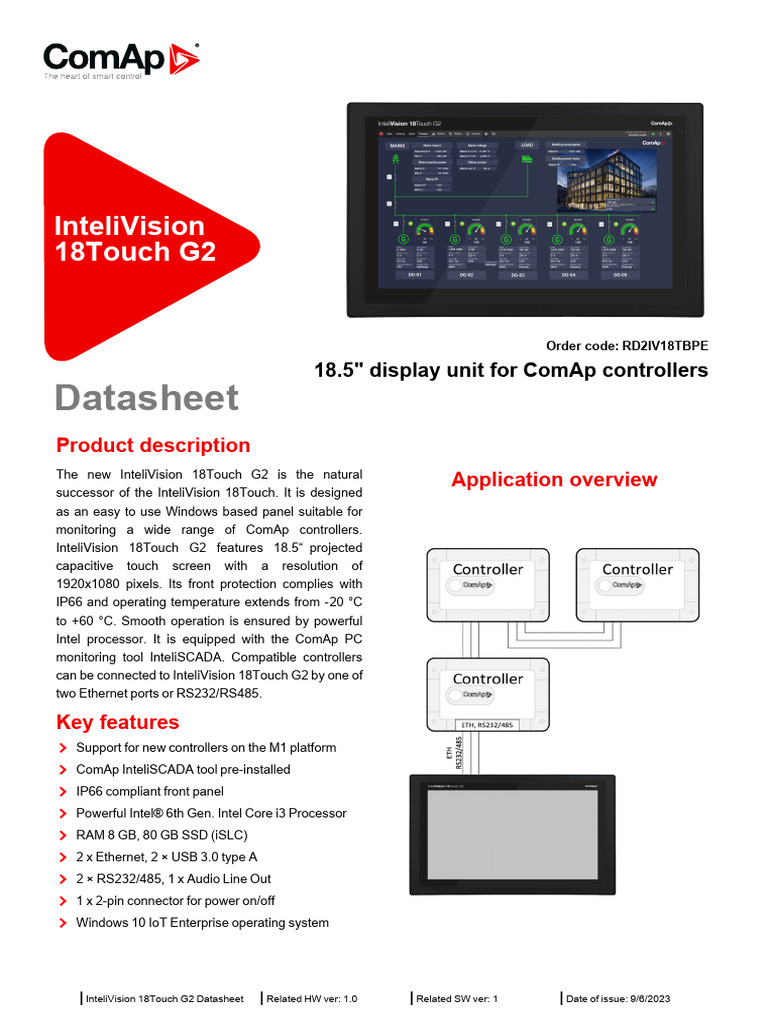 Intelivision 18touch g2 Datasheet | PDF | Usb | Electromagnetic Interference