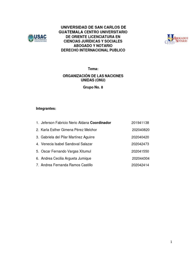 Trabajo Grupo 8 DIPI | PDF | Naciones Unidas | Relaciones internacionales