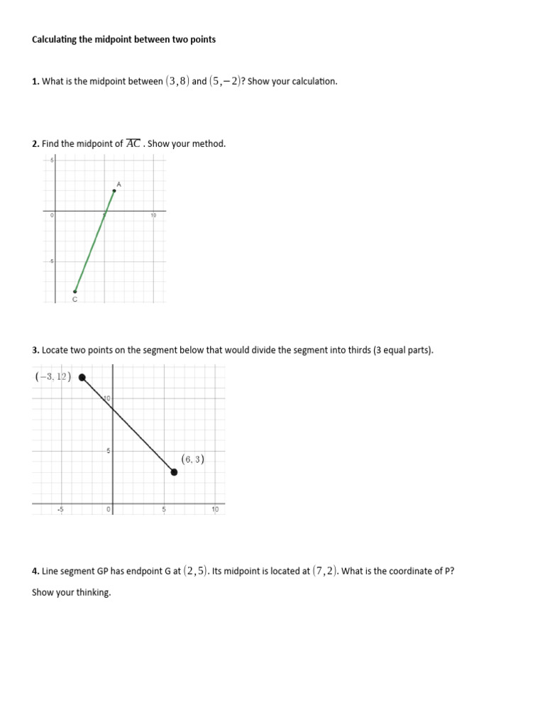 Midpoint Calculations and Methods | PDF