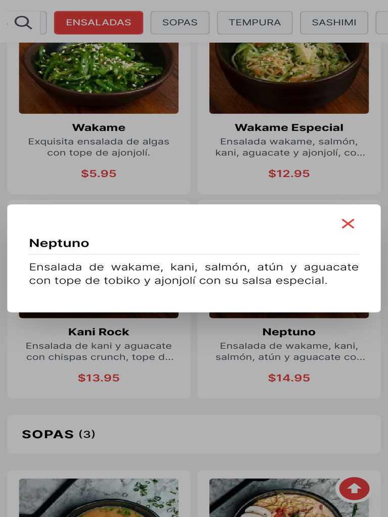 Nuestro Menú en Español - Tsugoi Sushi | PDF