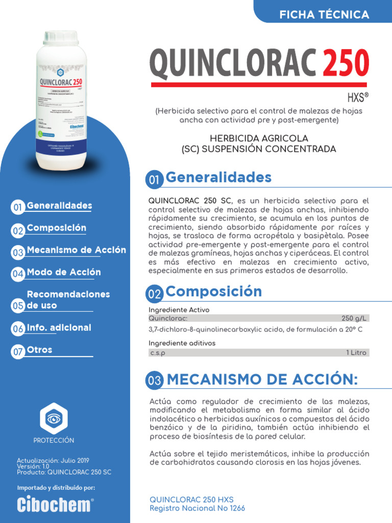 FICHA TECNICA Quinclorac 250 | PDF