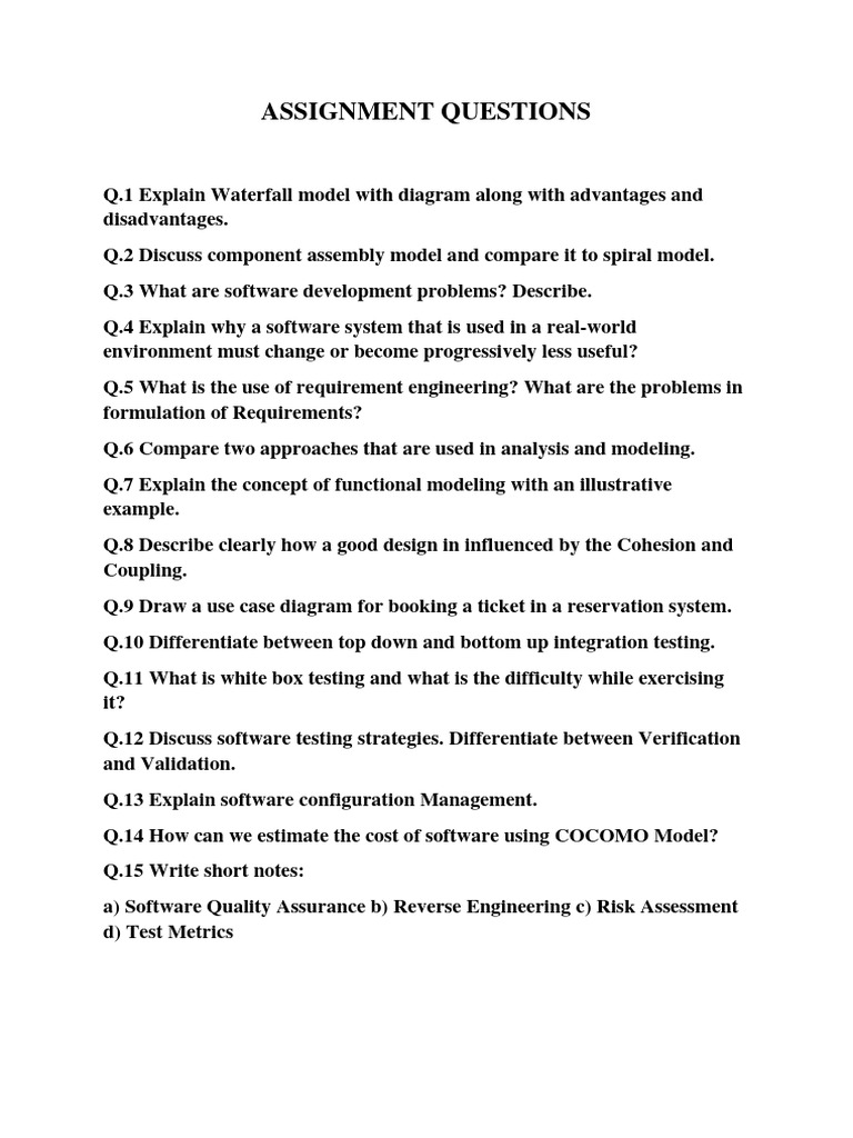 Software Engineering ASSIGNMENT | PDF