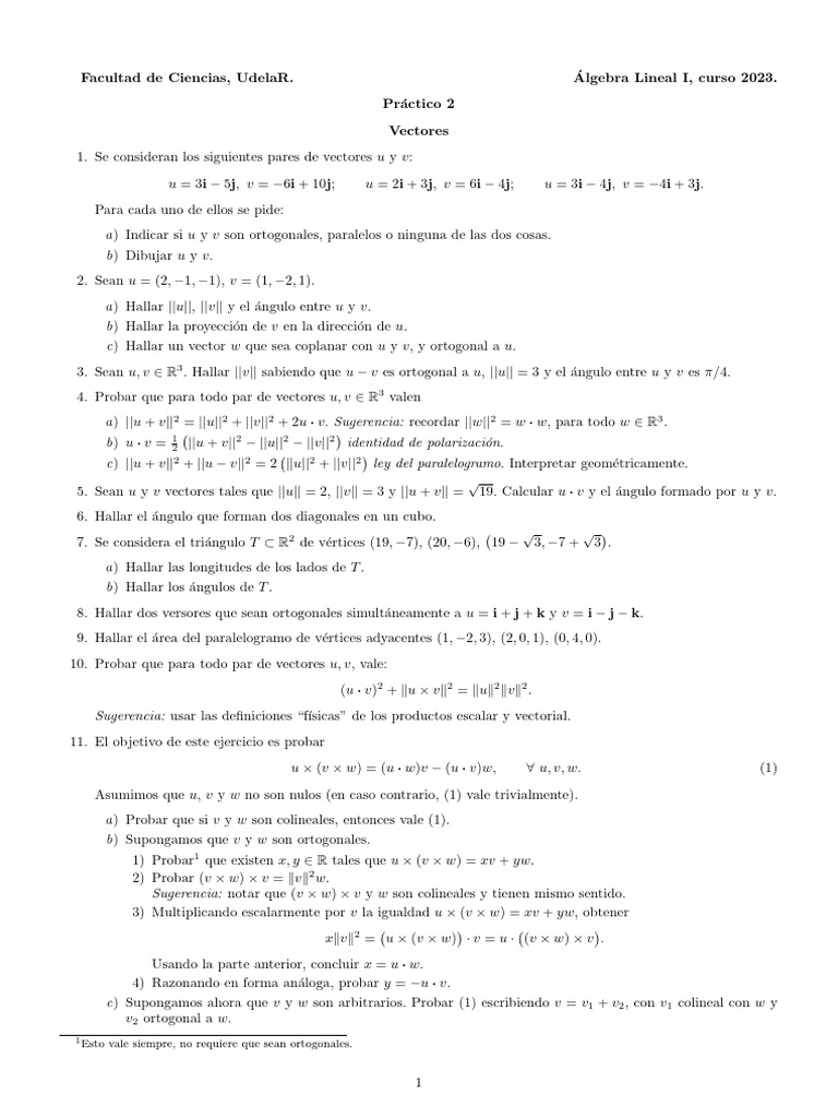 Practico 2 | PDF | Vector Euclidiano | Análisis matemático