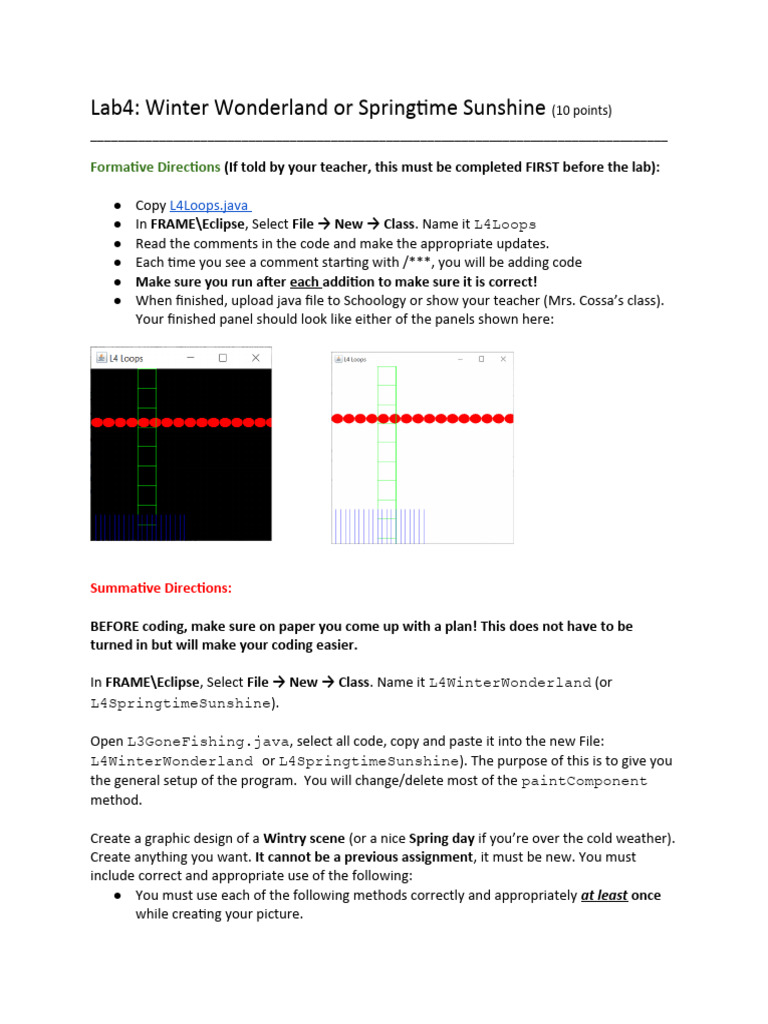 Lab06 Winter Wonderland Directions | PDF | Computing
