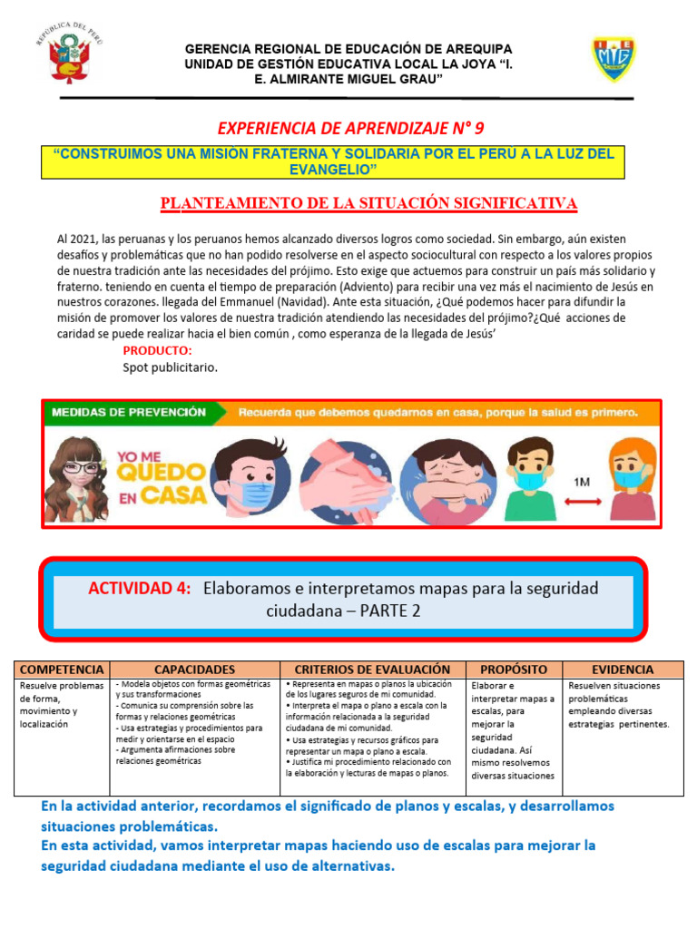 Eda 9 - Matemática - Act. 4 | PDF | Mapa | Perú