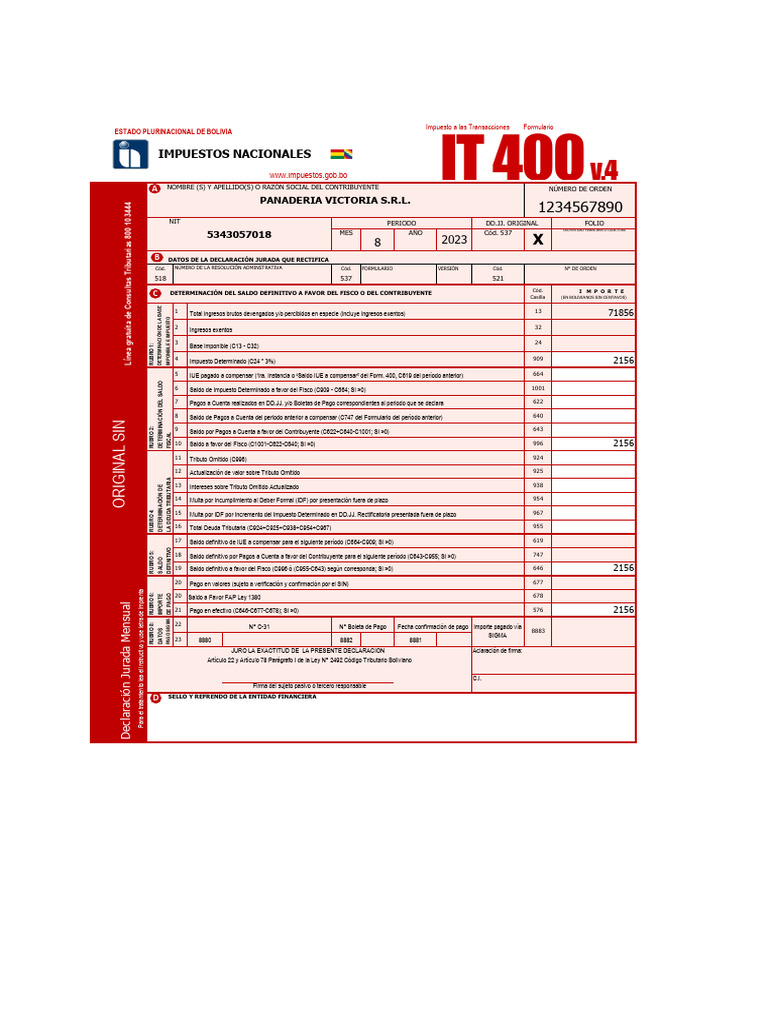formulario 400 | Descargar gratis PDF | Pagos | Economía pública