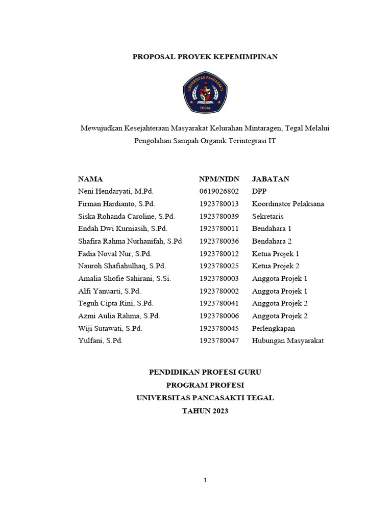TEMPLATE PROPOSAL PROJEK 2024 | PDF