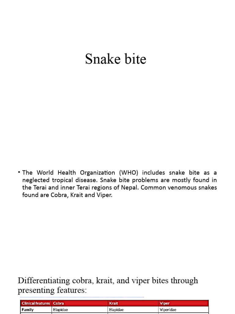Snake Bite | PDF | Neuromuscular Junction | Clinical Medicine