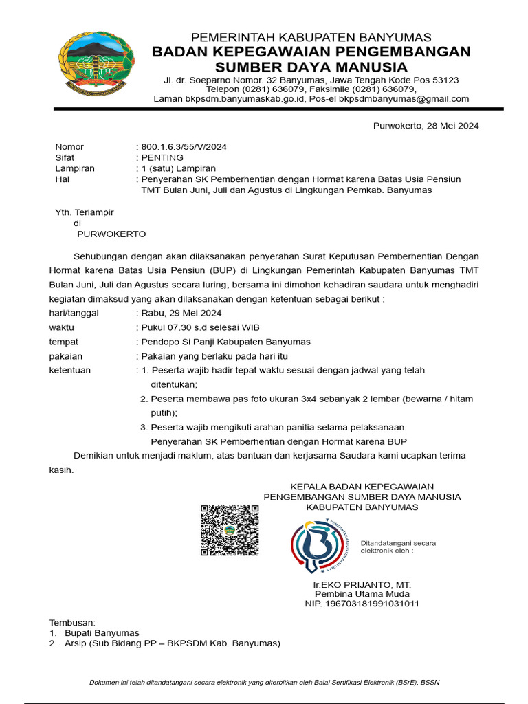 2024052722245520240527023337undangan SK Pensiun Bup Jun Jul Agus 2024 | PDF