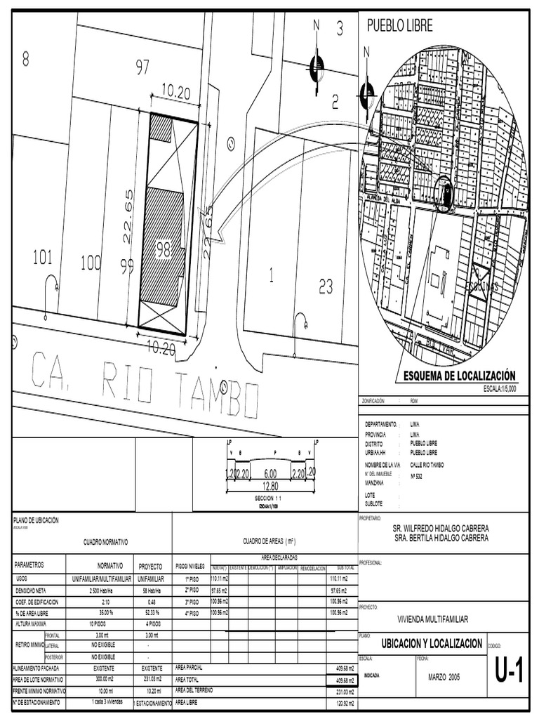 Plano de Ubicacion Vivienda Multifamiliar | PDF | Planificación urbana | Alojamiento