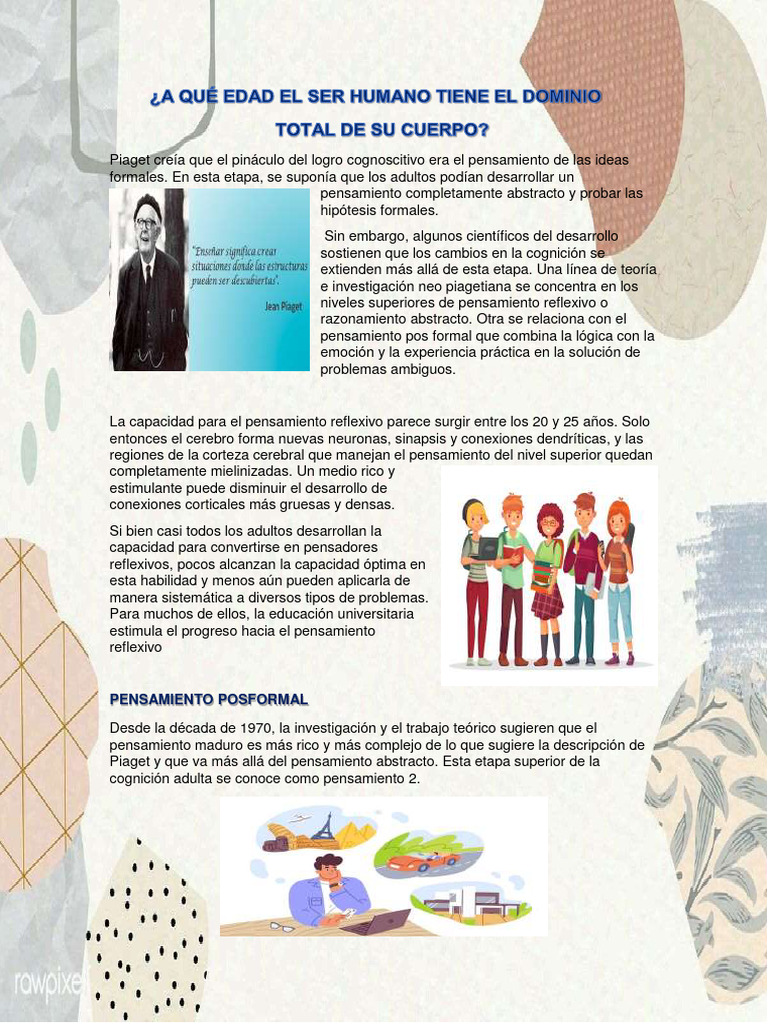 A Qué Edad El Ser Humano Tiene El Dominio Total de Su Cuerpo | PDF ...