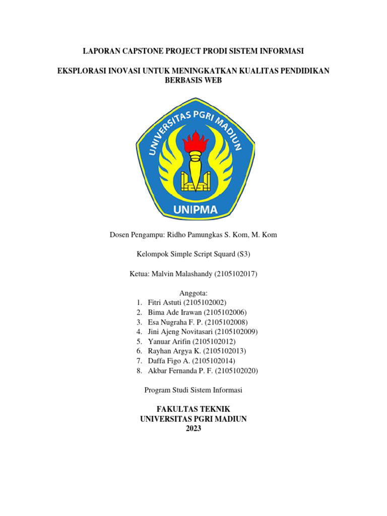 Laporan Proyek Capstone SIM Akademik | PDF
