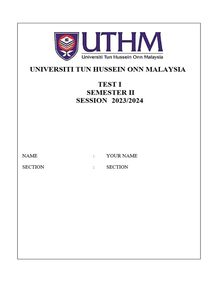 Test Answer Booklet | PDF