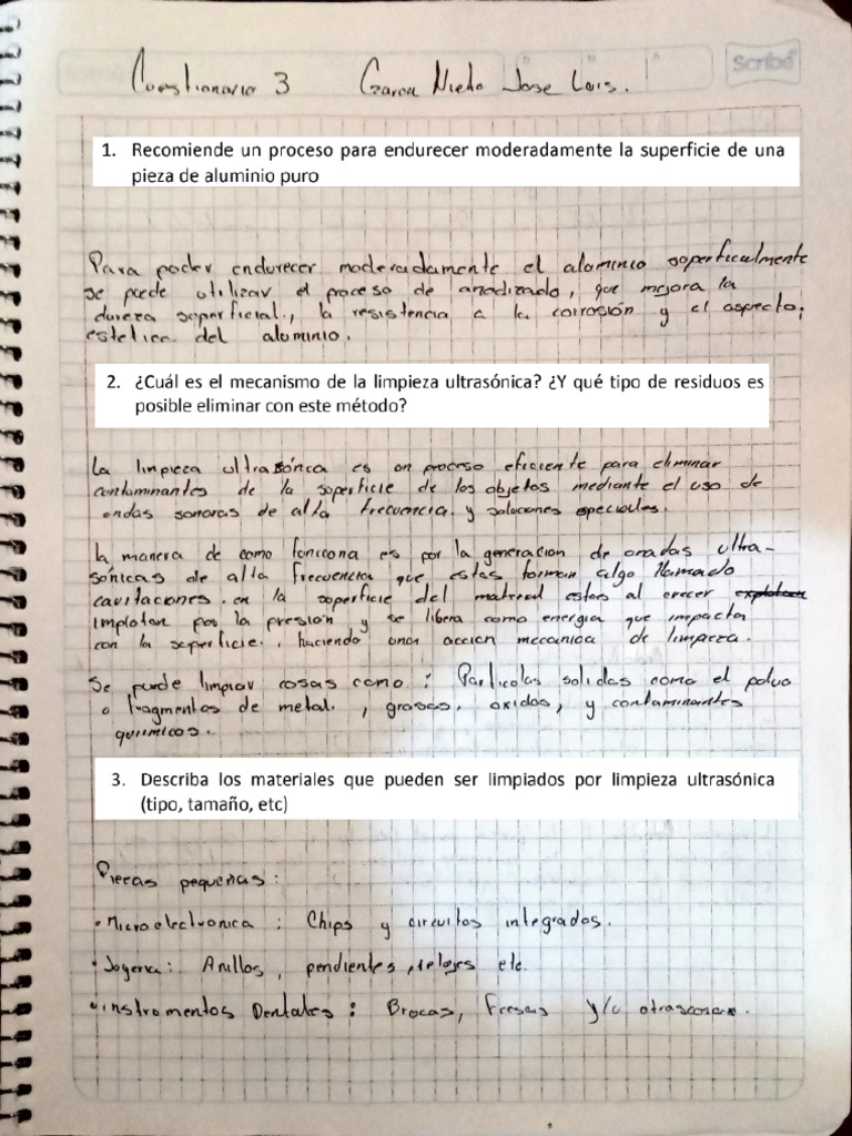 Cuestionario 3 Acabado Superficial IPN | PDF