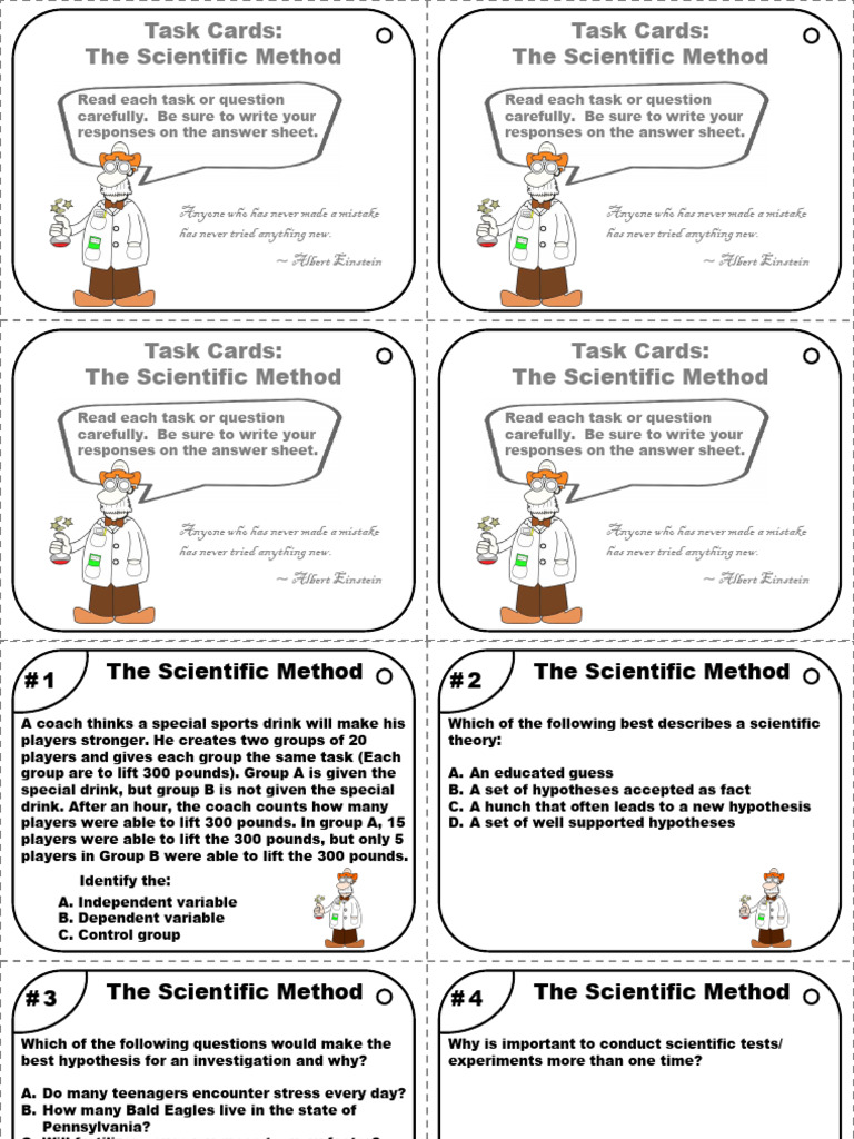 Scientific Method Task Cards | PDF | Experiment | Scientific Method