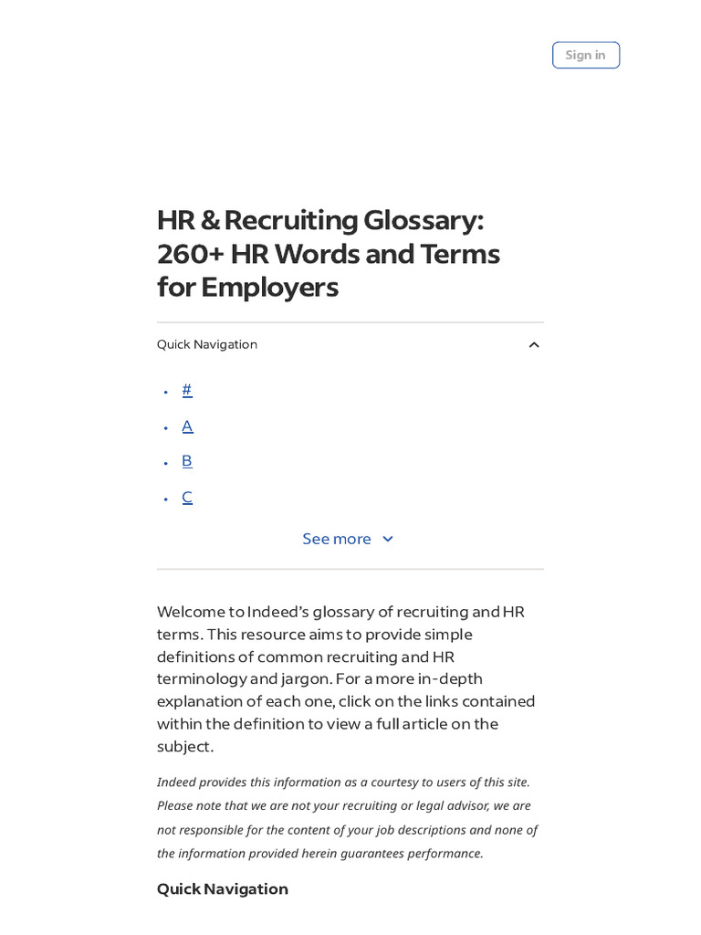 HR & Recruiting Terms Glossary | PDF | Cost Of Living | Employment