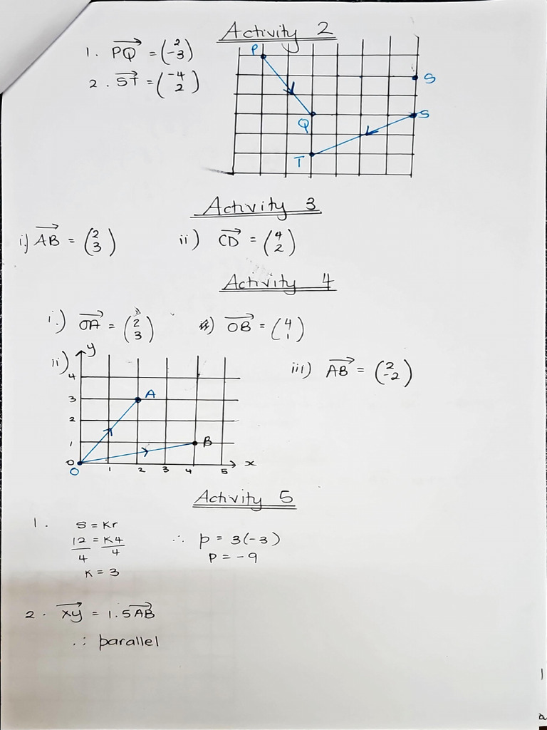 Solutions To Vectors PPT Activities | PDF