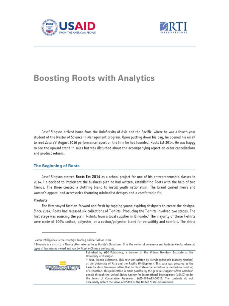 Boosting Roots With Analytics Preview | PDF | E Commerce | Business