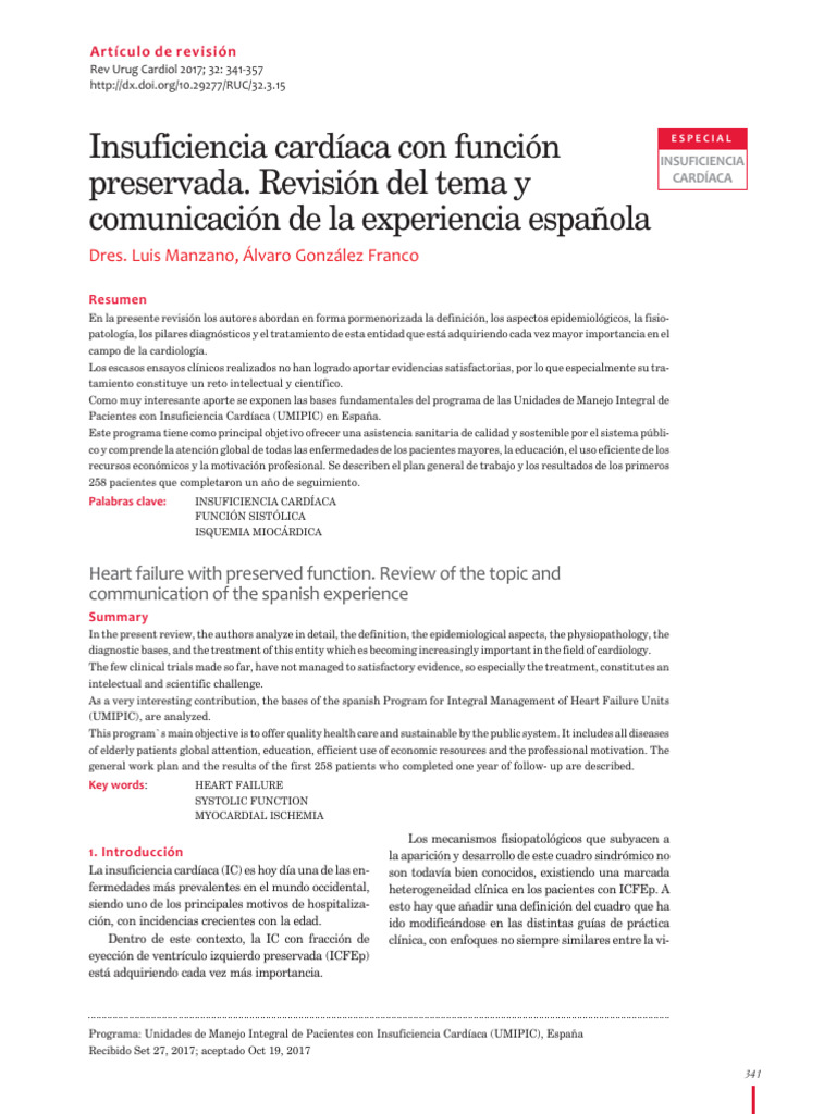 Insuficiencia Cardiaca Con Fevi Preservada 1 | Descargar gratis PDF ...