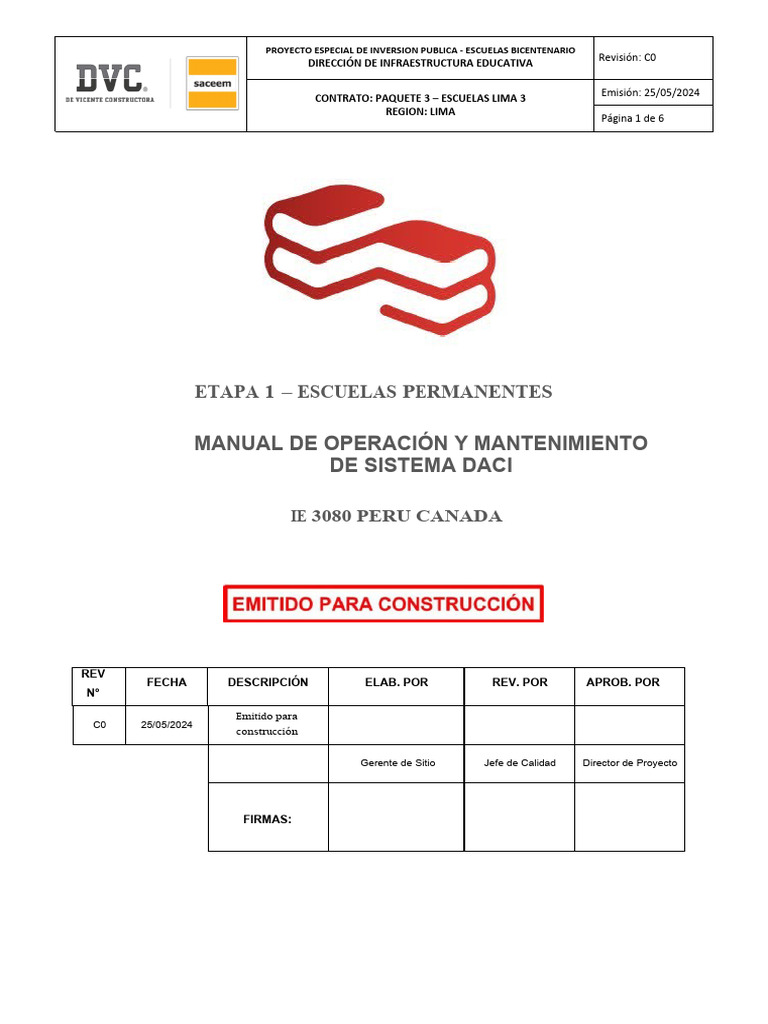 MANUAL DE OPERACIÓN Y MANTENIMIENTO SISTEMA DACI | Descargar gratis PDF ...