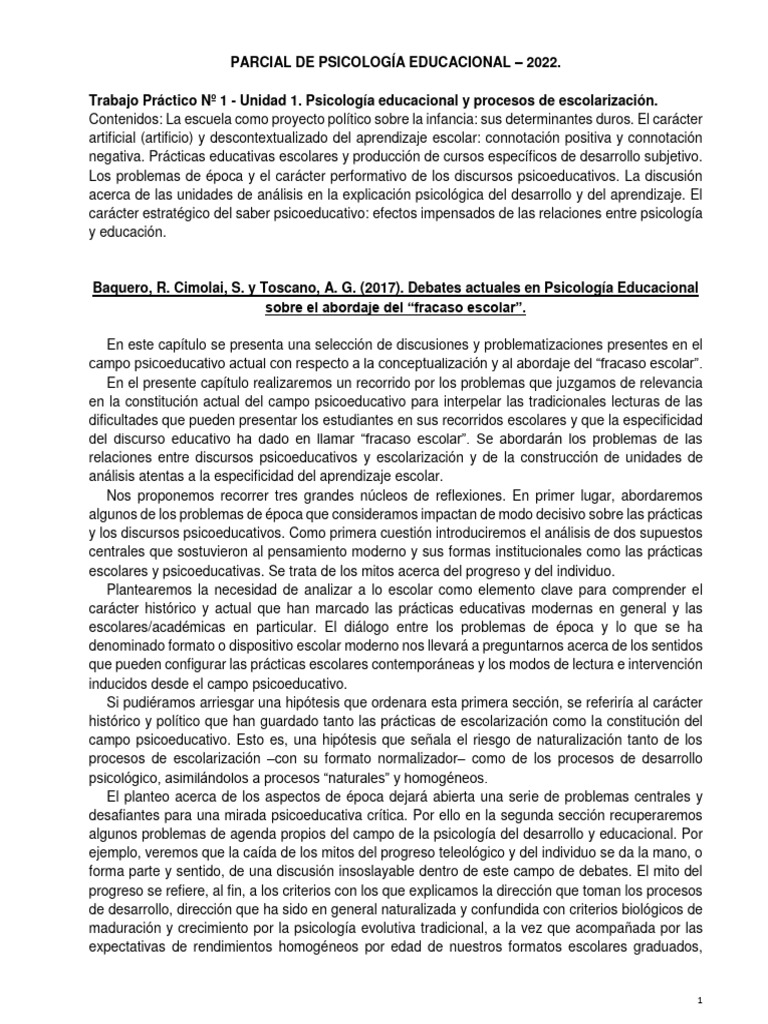 Resumen PARCIAL DE PSICOLOGÍA EDUCACIONAL | PDF | Sicología | Aprendizaje